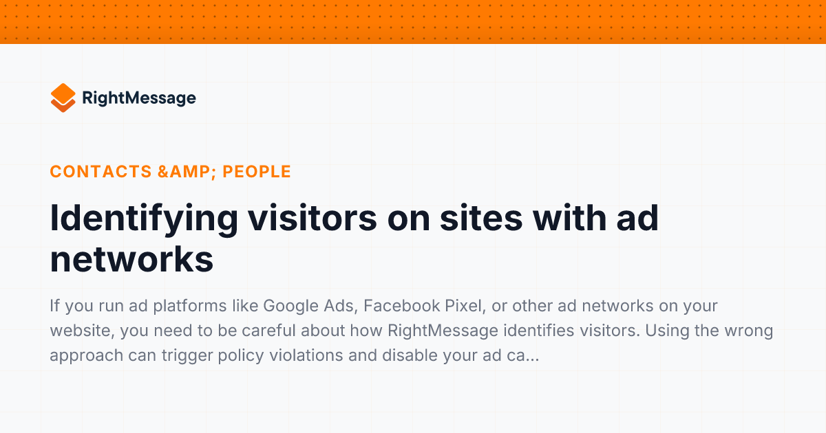 Identifying visitors on sites with ad networks | RightMessage Learning ...
